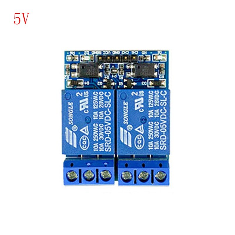 2Pcs 5V/12V 2 Way Relay Module with Optocoupler Isolation Switch ...