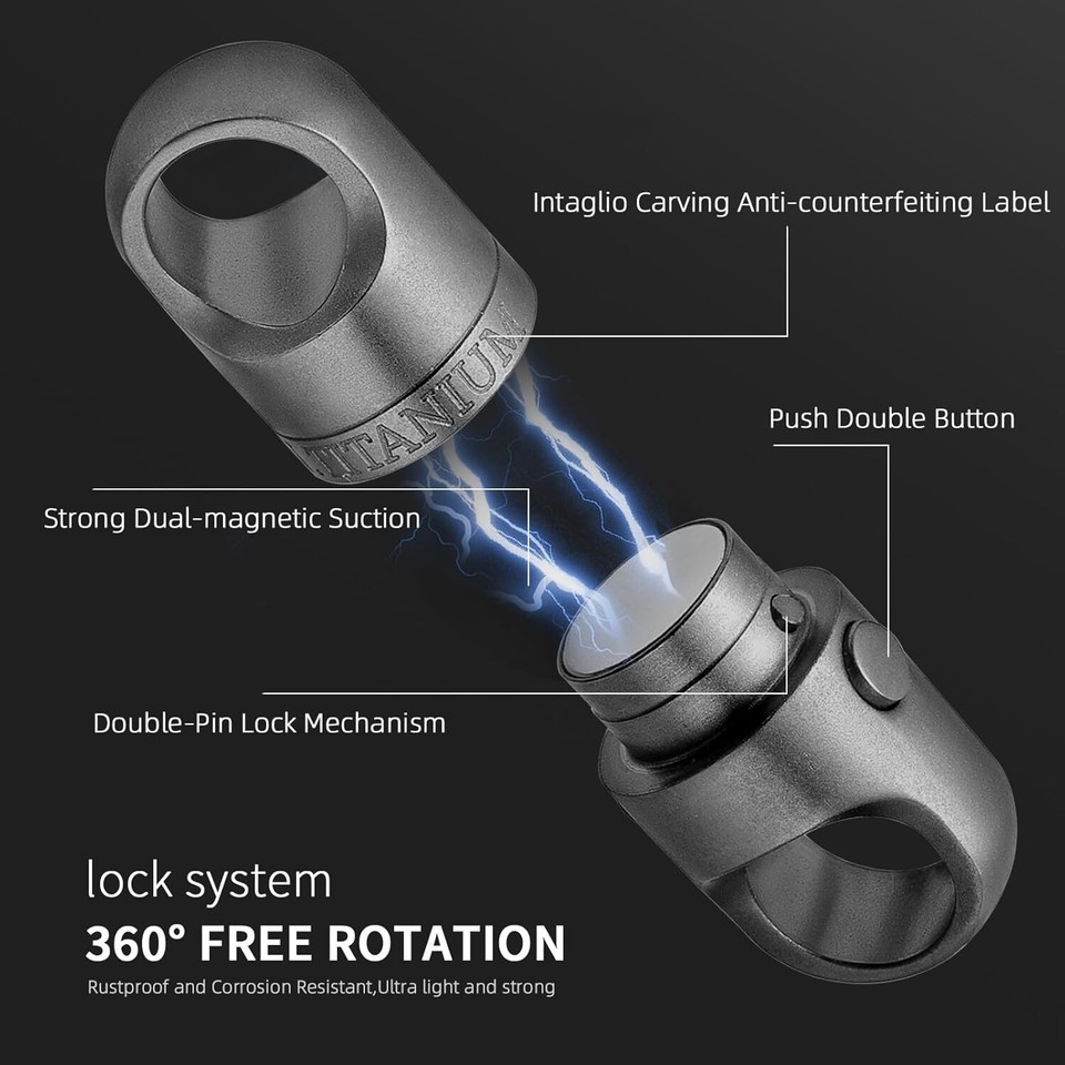 FEGVE Quick Release Keychain Titanium Magnetic Keychain Pull Apart ...