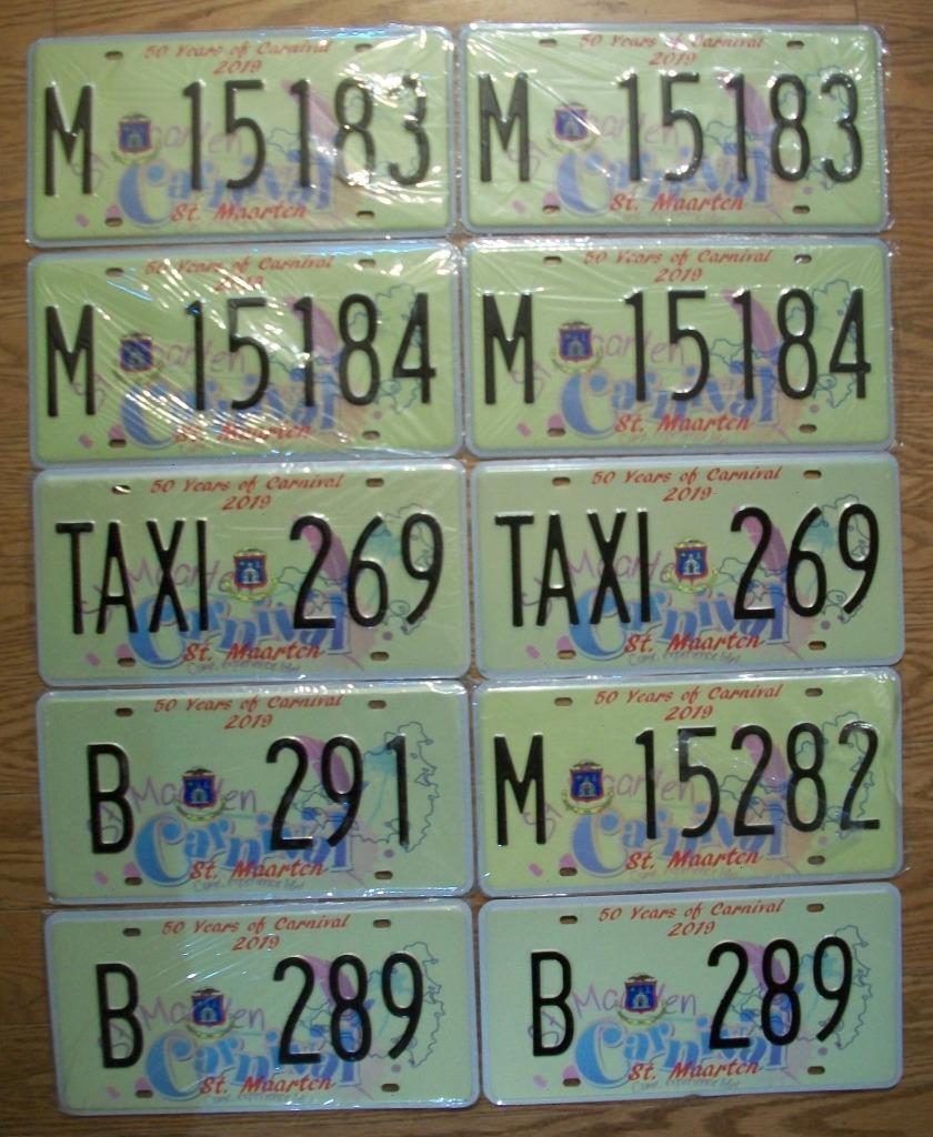 LOT of 10 ST. MAARTEN, C.N. LICENSE PLATES -2019 - 50 YEARS of CARNIVAL ...