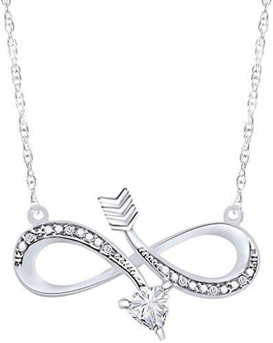 Simulated Diamond Infinity Pendant Necklace With Prong Set 14k Gold ...