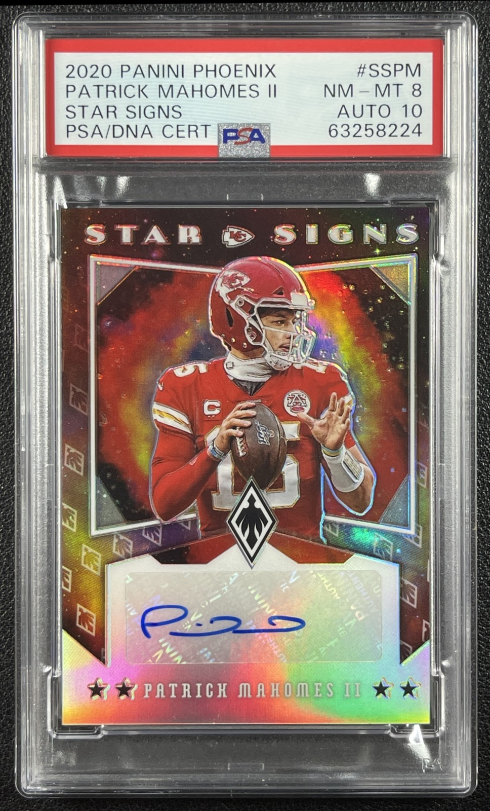 PATRICK PAT MAHOMES II PSA 8 2020 PANINI PHOENIX #SS-PM STAR SIGNS AUTO ...