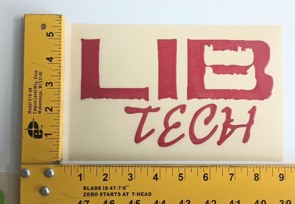 LIB TECH Snowboards Die Cut Logo Sticker 2000s Y2K New 5" x 9" Red | eBay