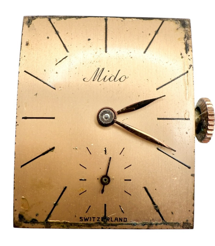 Antique Vintage Manual Wind 17j Swiss Mido Tank Watch Movement RUNNING ...