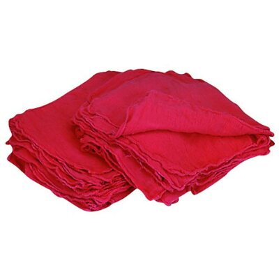 Industrial Reusable 1 Pound Red Shop Rag Mechanics Towel 100% Cotton 12 ...