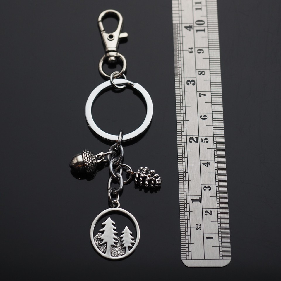 Pine Trees Keychain Nut Acorn Pine Cone Nature Charms Cute Key Chain ...