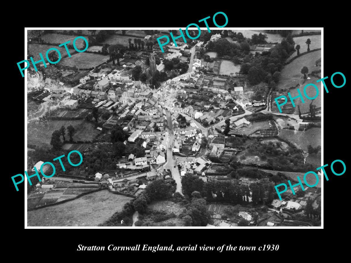 OLD LARGE HISTORIC PHOTO OF STRATTON CORNWALL ENGLAND VIEW OF THE TOWN ...