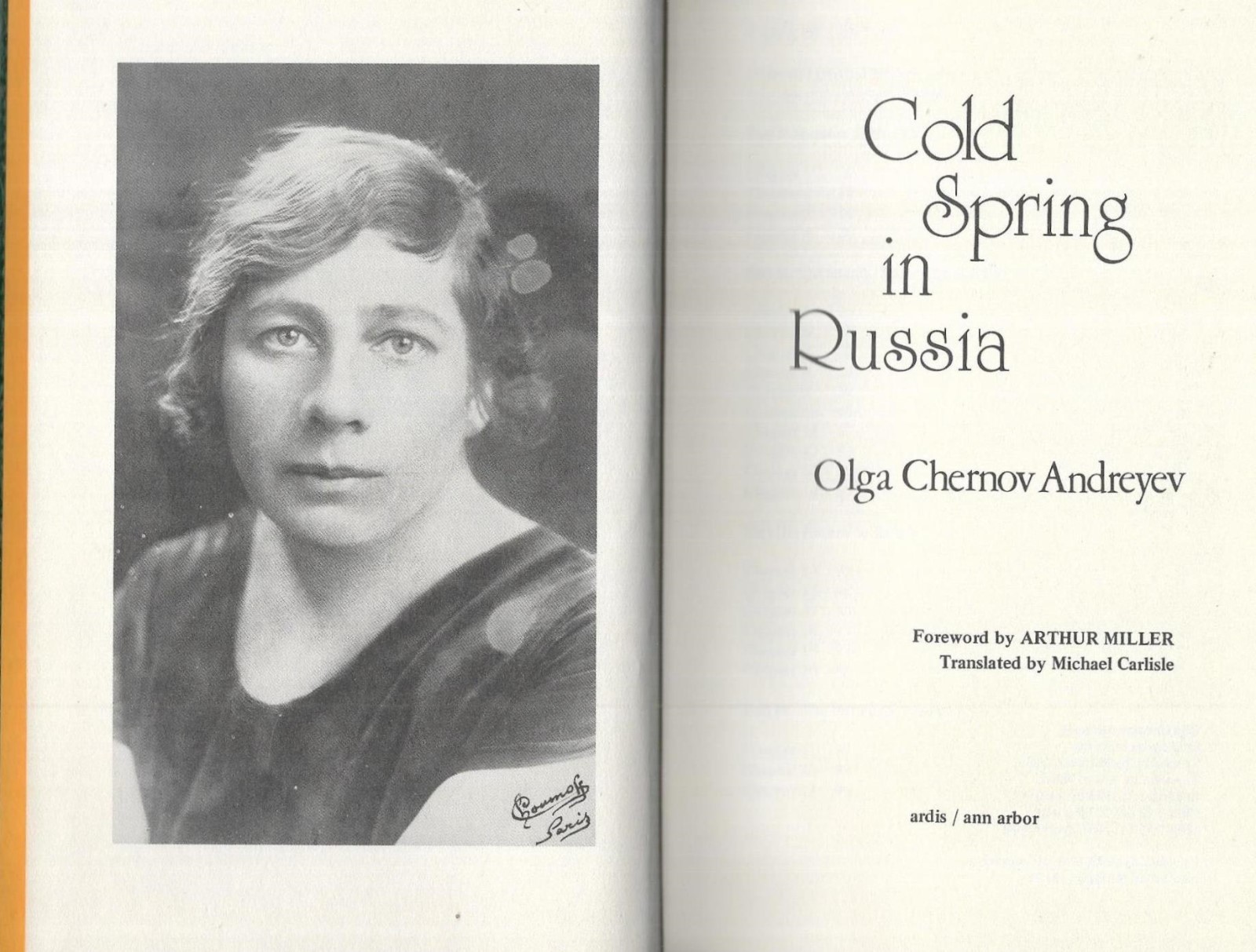 Olga Andreyev 1978 Cold Spring In Russia about Victor Chernov HC/DJ 1st ...
