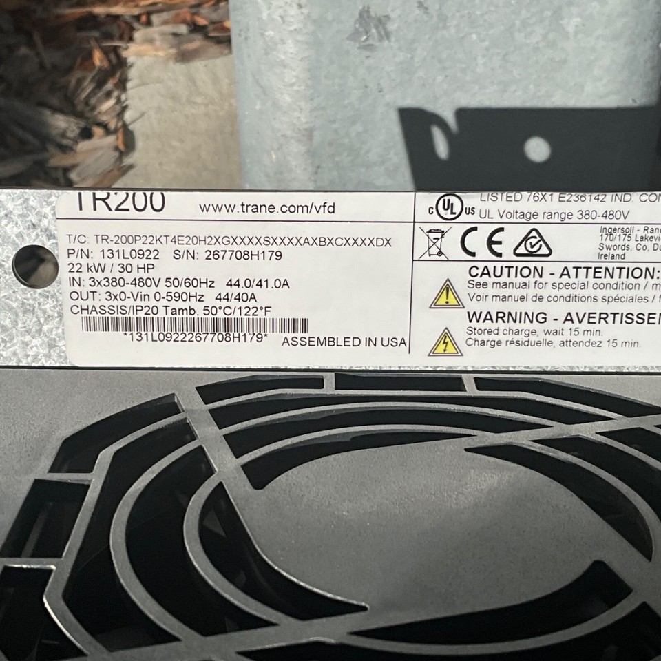 TRANE TR-200 VFD 30HP 22kW 460VAC 131L0922 TR-200P22KT warranty | eBay
