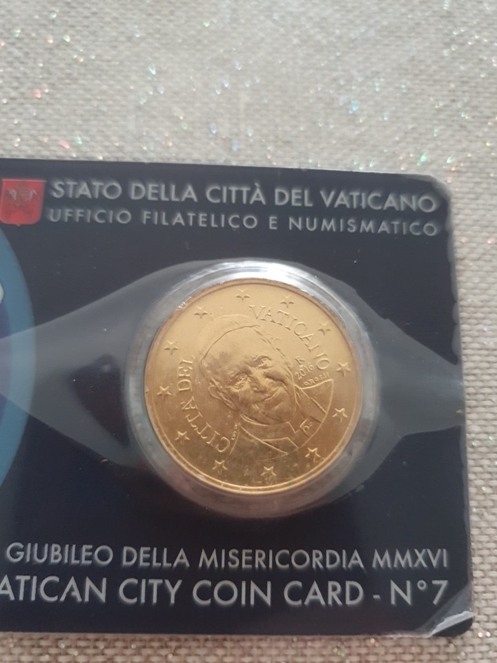 COIN CARD 2016 VATICANO GIUBILEO MISERICORDIA VATICANO 50 CENT | eBay