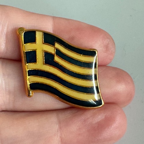 Vintage Greece Flag Lapel Pin – Blue & White Greek Cross Enamel ...