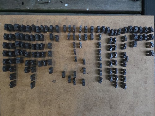 Vintage Letterpress Metal Type Set Printing Blocks Cursive Lot—125 ...