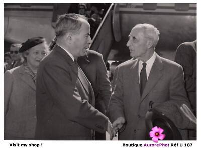 LE MINISTRE ANTOINE PINAY & LE GÉNÉRAL GEORGES CATROUX, 1955 -U187 | eBay