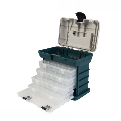 Organizer Toolbox Hardware Tackle Craft Storage Box W/ Removable Drawer ...