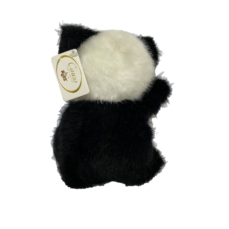 Russ Berrie Panda Ping Plush Stuffed Animal 7in Soft Toy New Black and ...