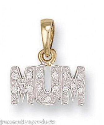 Yellow Gold MUM Pendant Hallmarked British Made Gemstone Necklace Mummy ...