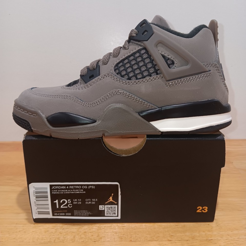 JORDAN 4 RETRO CAVE STONE (PS) KIDS SIZE 12.5C IB4388 200 | eBay