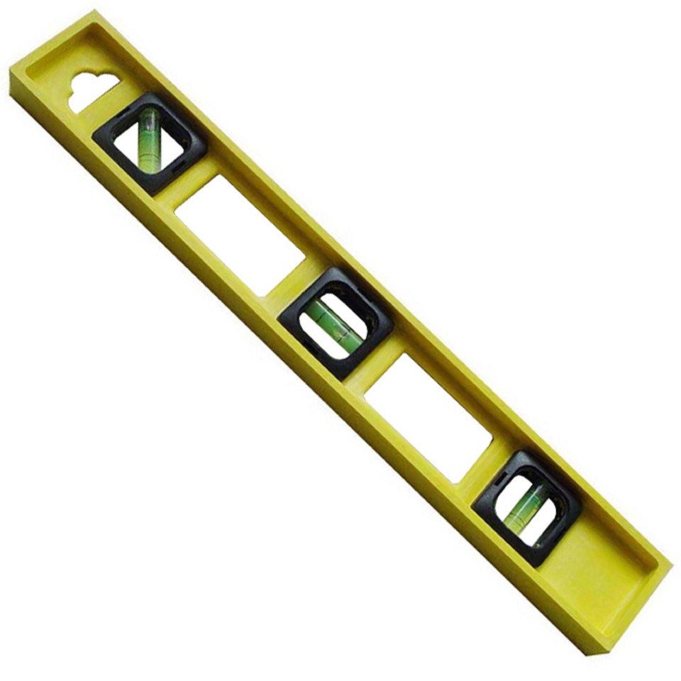 Lightweight Plastic Bubble Level Vial Triple Ruler Measure Tool 16 ...