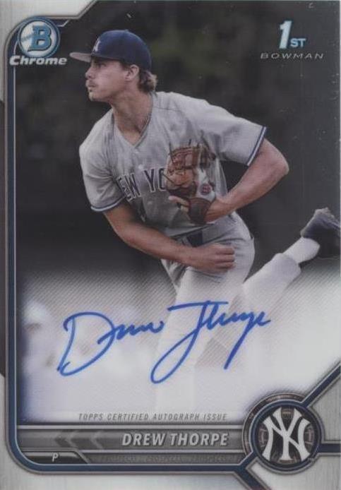 2022 Bowman Draft - Chrome Draft Pick Autographs Drew Thorpe #CDA-DT ...