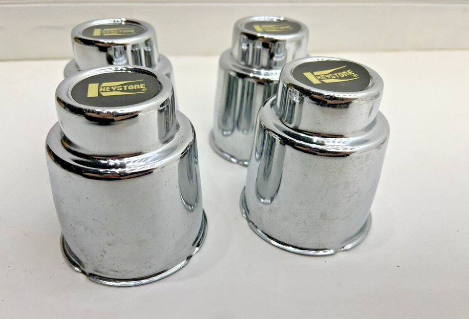 Keystone Wheels Center Caps Push Through Style Rim Covers Chrome Emblem ...