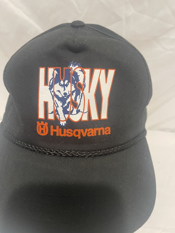 VINTAGE Husqvarna Snapback Rope Hat Cap Huskie HUSKY Wolf Dog USA Made ...