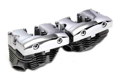 1966-77 Harley Davidson Shovelhead Cylinder Head Set with Chrome Rocker ...