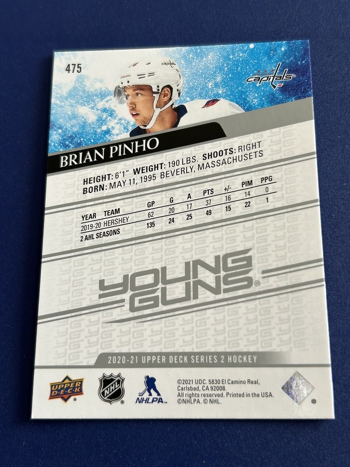 2020-21 Upper Deck Brian Pinho Young Guns #475 Rookie RC - New York ...