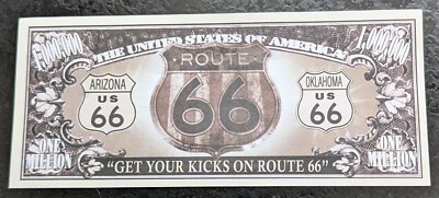 Route 66 Mother Road Bank Note Bill Trip Sign Summer Holiday Open ...