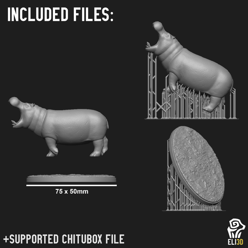 Hippopotamus Miniature | Eli3D | Scale Animal Model | Savanna Wildlife | eBay