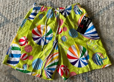 Uzzi Surf Beach Ball Neon Yellow Swimming Shorts Trunks Mens Small NWT ...