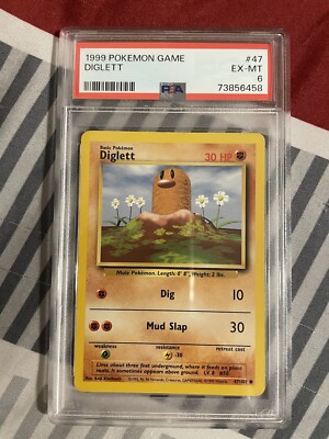 1999 Vintage Pokemon Base Set Diglett WOTC Unlimited PSA 6 | eBay