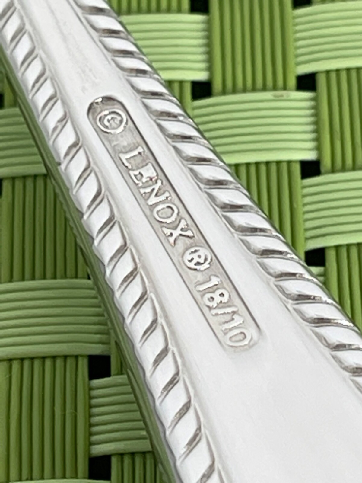 Lenox TUDOR BEAD AUGUSTA Stainless 18/10 Glossy Rope Edge Flatware ...