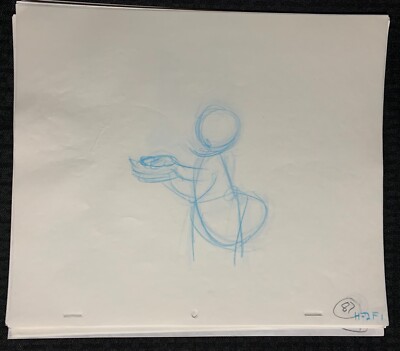 DONALD DUCK 12.5x10.5" Blue Pencil Animation Gesture Rough by Len Simon ...