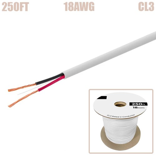 250FT 18 Gauge Speaker Wire Cable Home Audio 2 Conductor Pure Copper ...