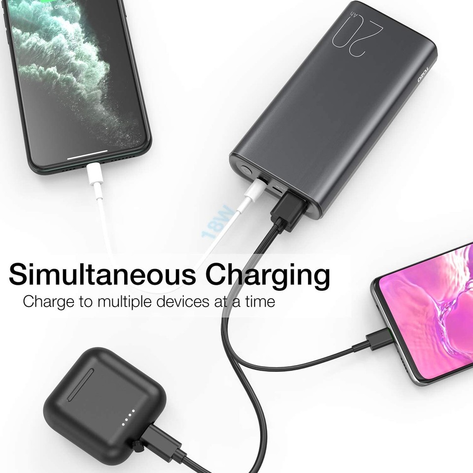 TOZO PB1 PD Portable Charger Power Bank 20000mAh Fast Charging Battery ...