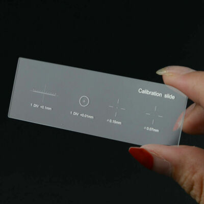 DIV 0.01mm Microscope Stage Micrometer Glass Calibration Slide 4 Scales ...