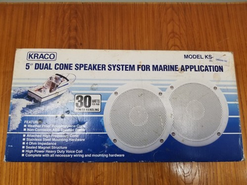 SET KRACO Waterproof 5" Dual Cone Marine Speaker System KS-501 ~ White ...