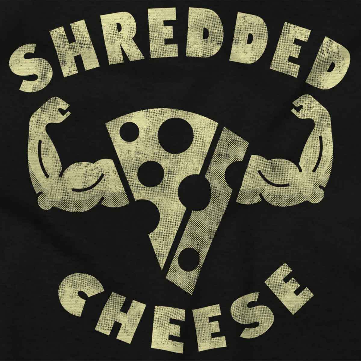 Funny Food Pun Gym Humor Shredded Cheese Hoodie Hooded Sweatshirt Men ...