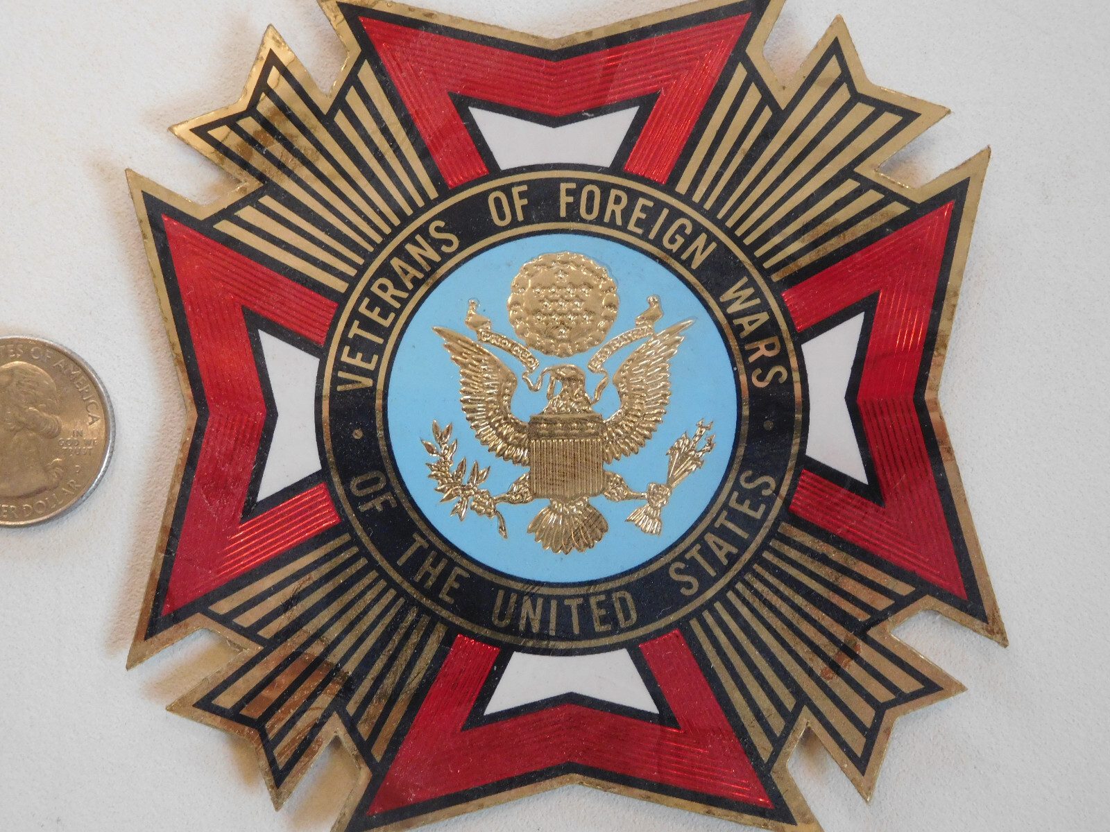 Vtg VETERANS OF FOREIGN WARS OF THE UNITED STATES Metalic MurLite ...