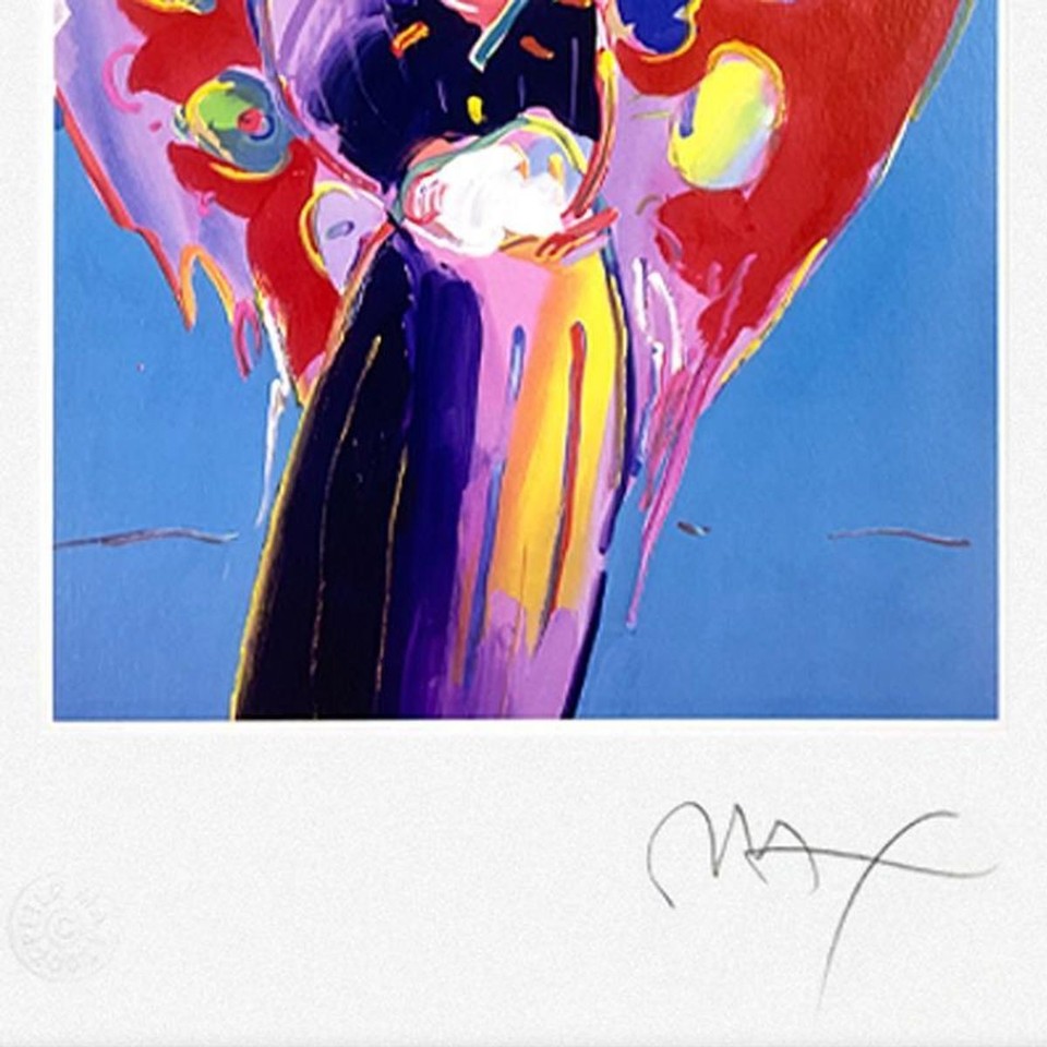 Peter Max, "Blue Angel with Heart" Framed Limited Edition Lithograph ...