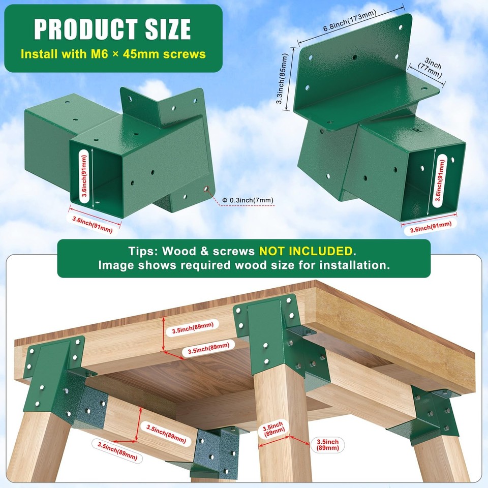 4Pack Deer Blind Brackets 4x4 Heavy Duty Deer Stand Bracket Compound ...