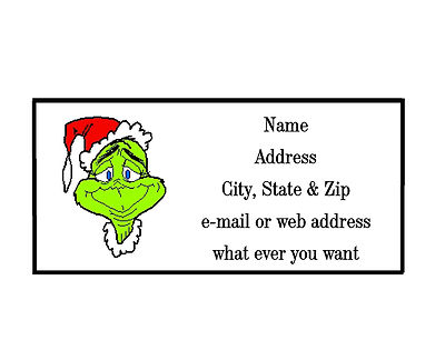 CHRISTMAS X-MAS GRINCH ADDRESS LABELS COOL!! #1 | eBay