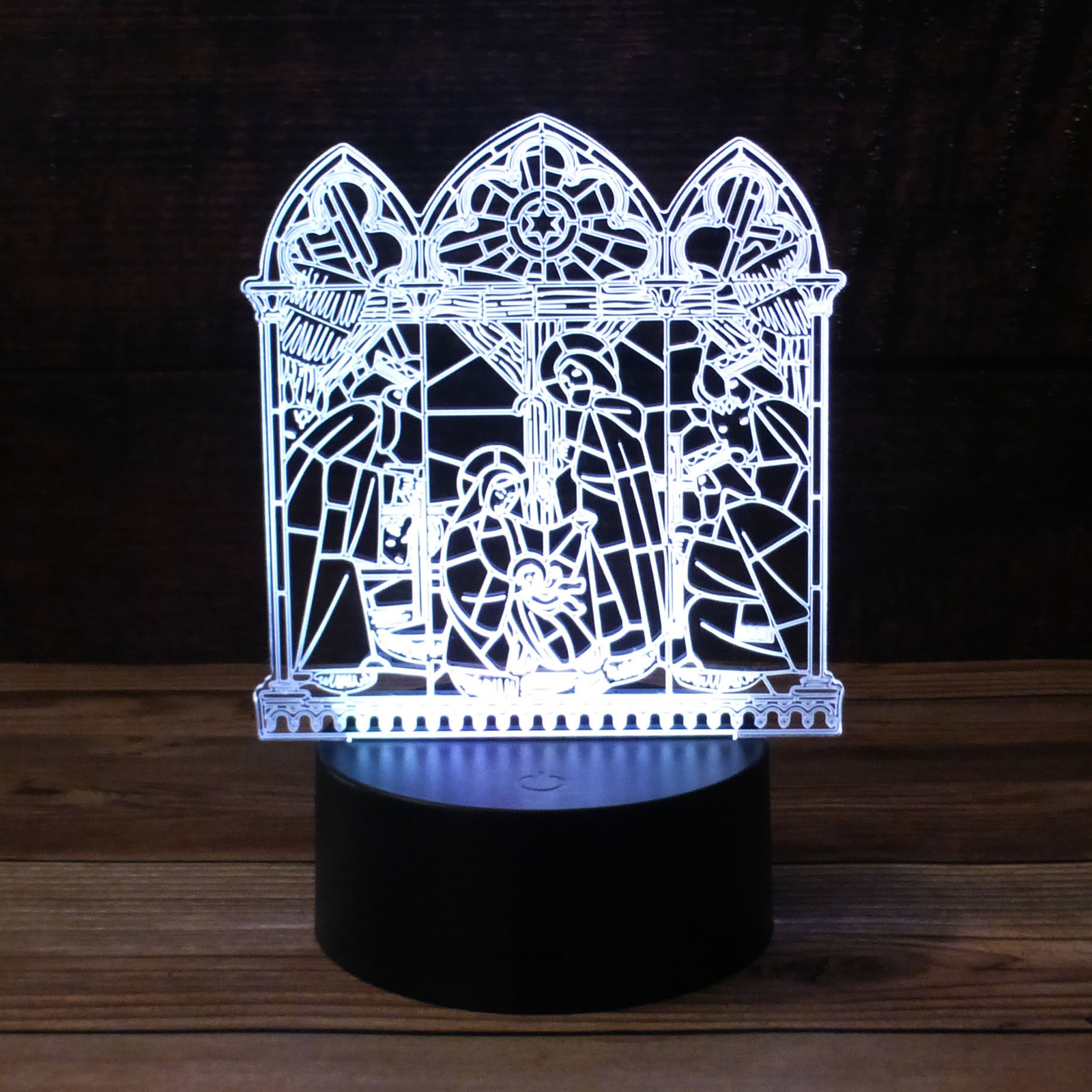 3D Joseph, Marie, Baby Jesus Desk Light, 7 Color LED Touch Lamp USB ...