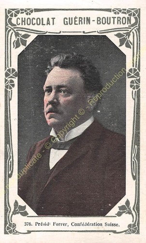 Chromo trade card Photo Président LUDWIG FORRER Suisse circa 1870 1913 ...