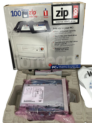 Iomega Zip 100 ATAPI IDE Internal Drive SuperFloppy Disks SCSI Cable ...