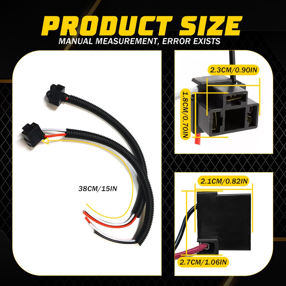 H4 9003 HB2 Female Socket LED Replacement Headlight Connector Wire ...