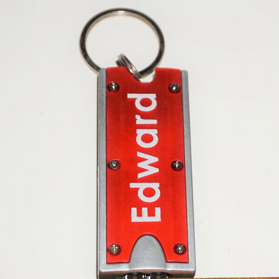 Personalized Keychain Light Up Key Ring Choose Name Colorful Mini Flash ...