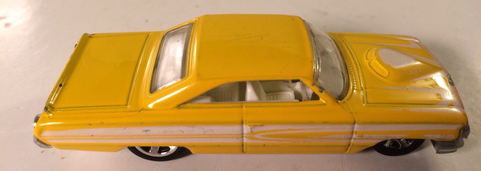 Hot Wheels Yellow Exclusive Custom '64 Galaxie w/ White Stripes Diecast ...