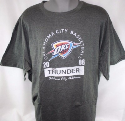 NEW Mens MAJESTIC OKC Thunder Grey Short Sleeve Big & Tall NBA Tee T ...