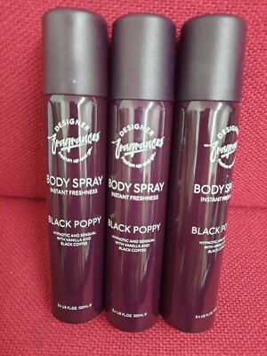 DESIGNER FRAGRANCES BODY SPRAY INSTANT FRESHNESS BLACK POPPY100ML X3 ...