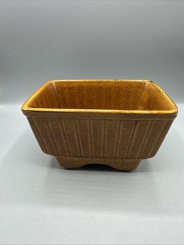 Vintage Hull Pottery 717 Brown Glaze Planter Flower Pot USA Rectangular ...